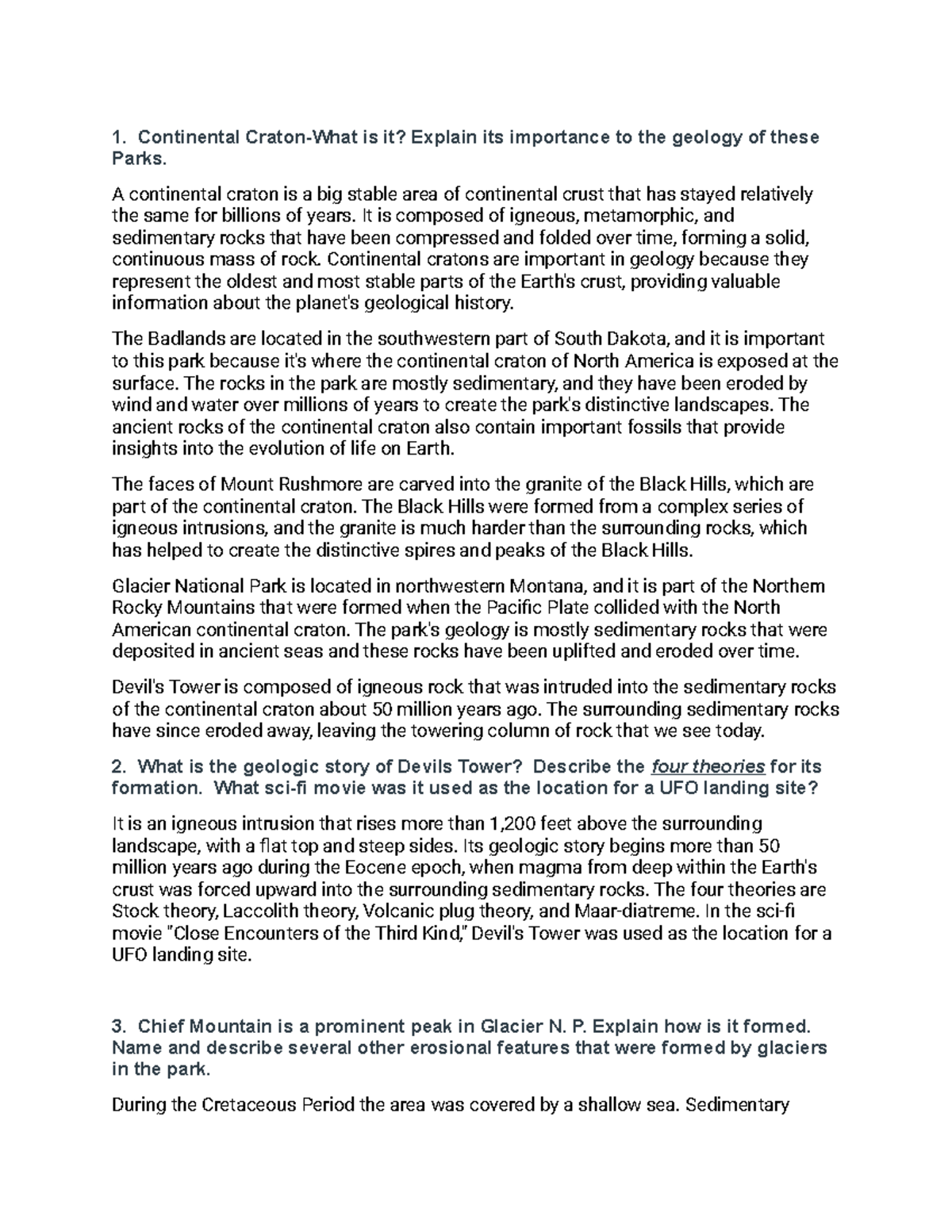 Week 12 Continental Craton - Continental Craton-What is it? Explain its ...