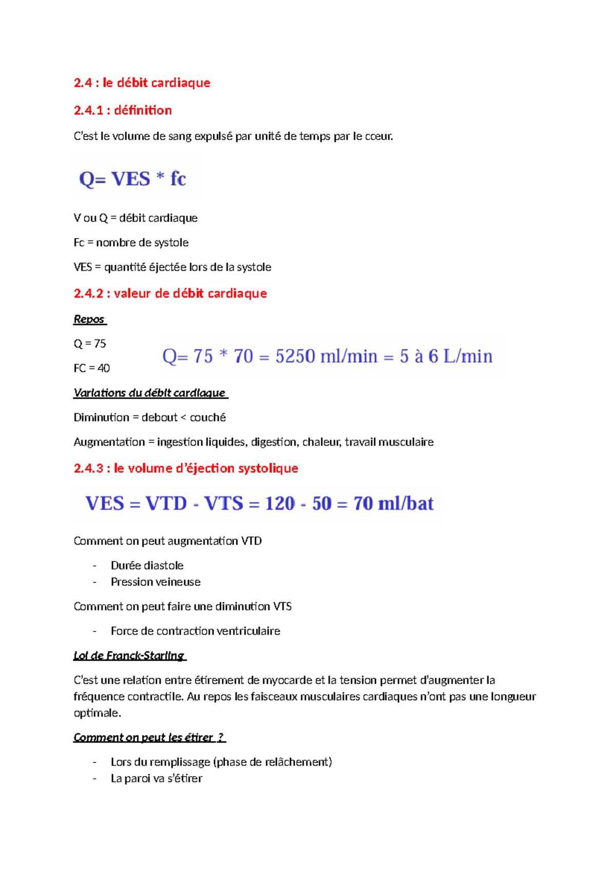 Système cardio vasculaire-débit cardiaque et systole - 2 : le débit ...
