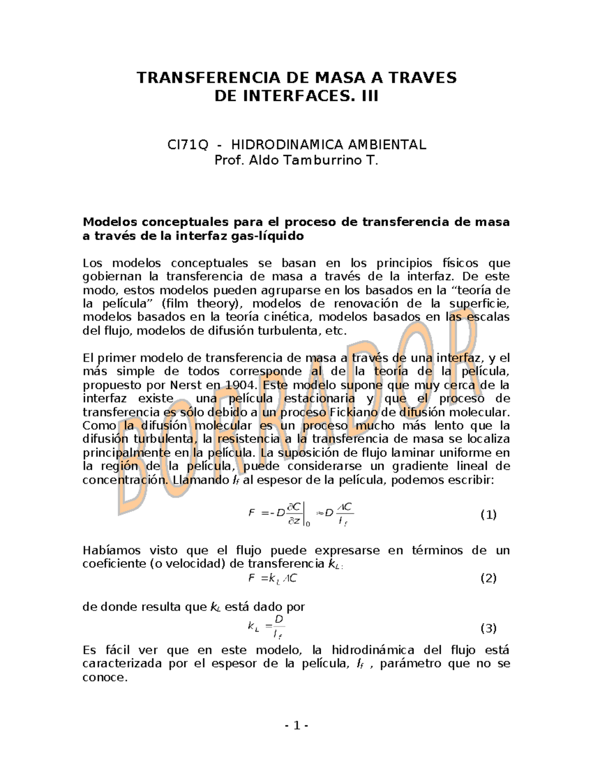 Transferencia DE MASA A Traves DE Interf - TRANSFERENCIA DE MASA A ...