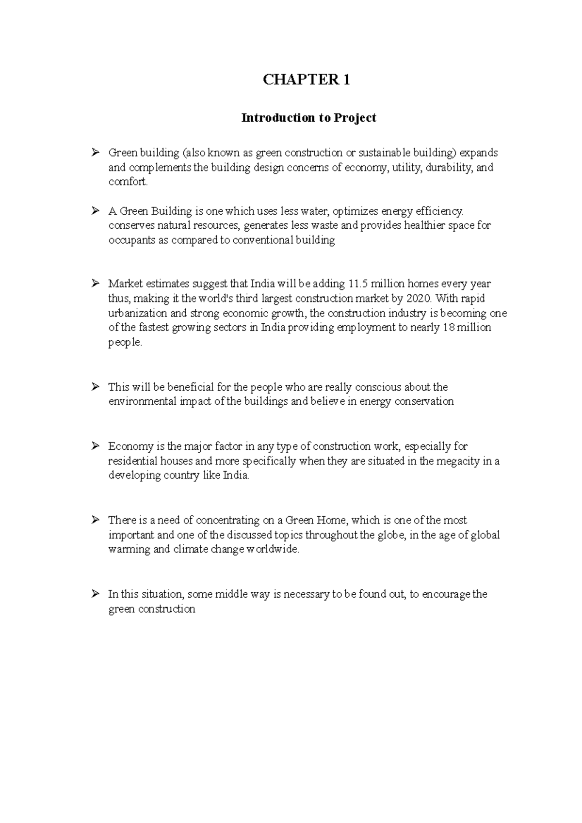 Green building report - CHAPTER 1 Introduction to Project Green ...