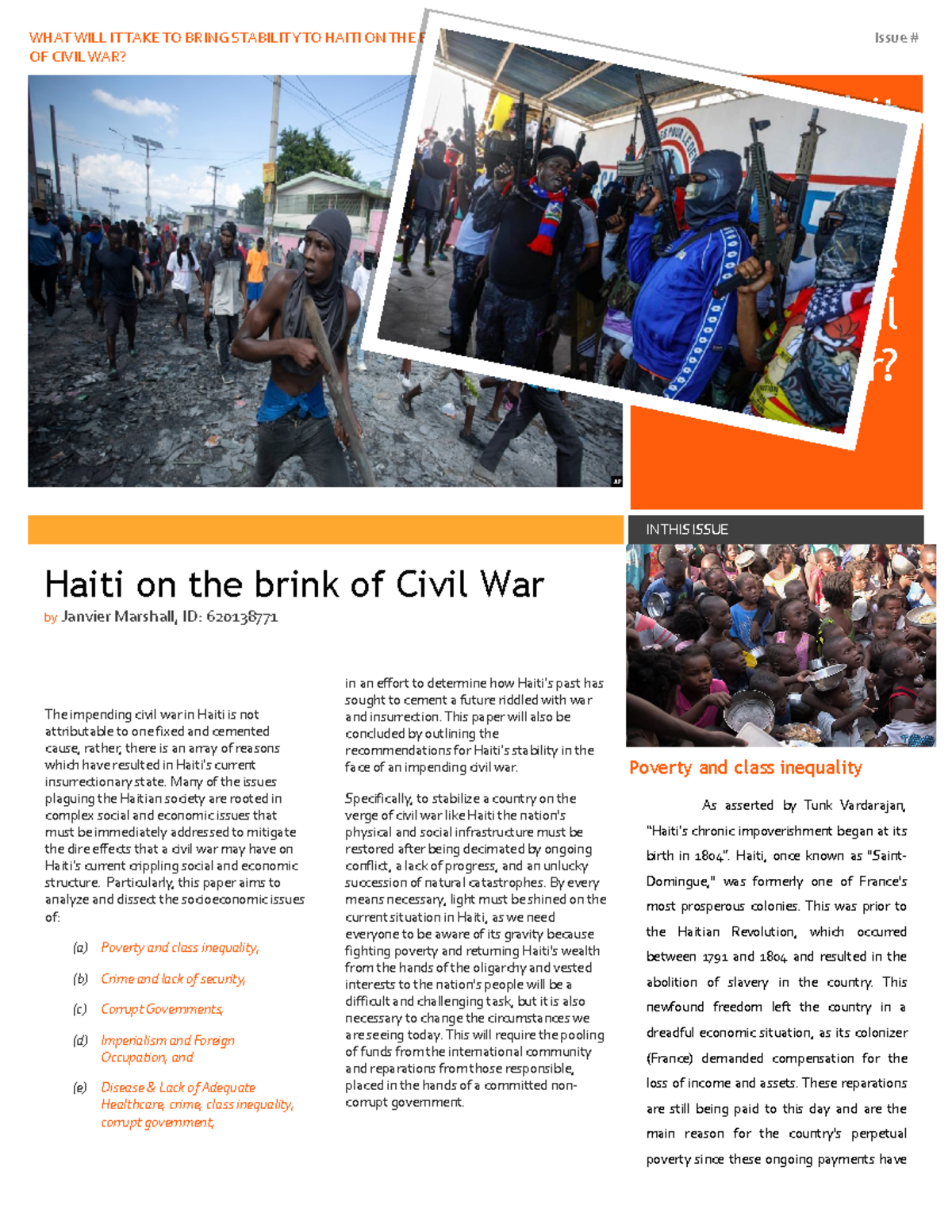 Civil war in haiti-Assigment 2-Janvier Marshall - WHAT WILL IT TAKE TO ...