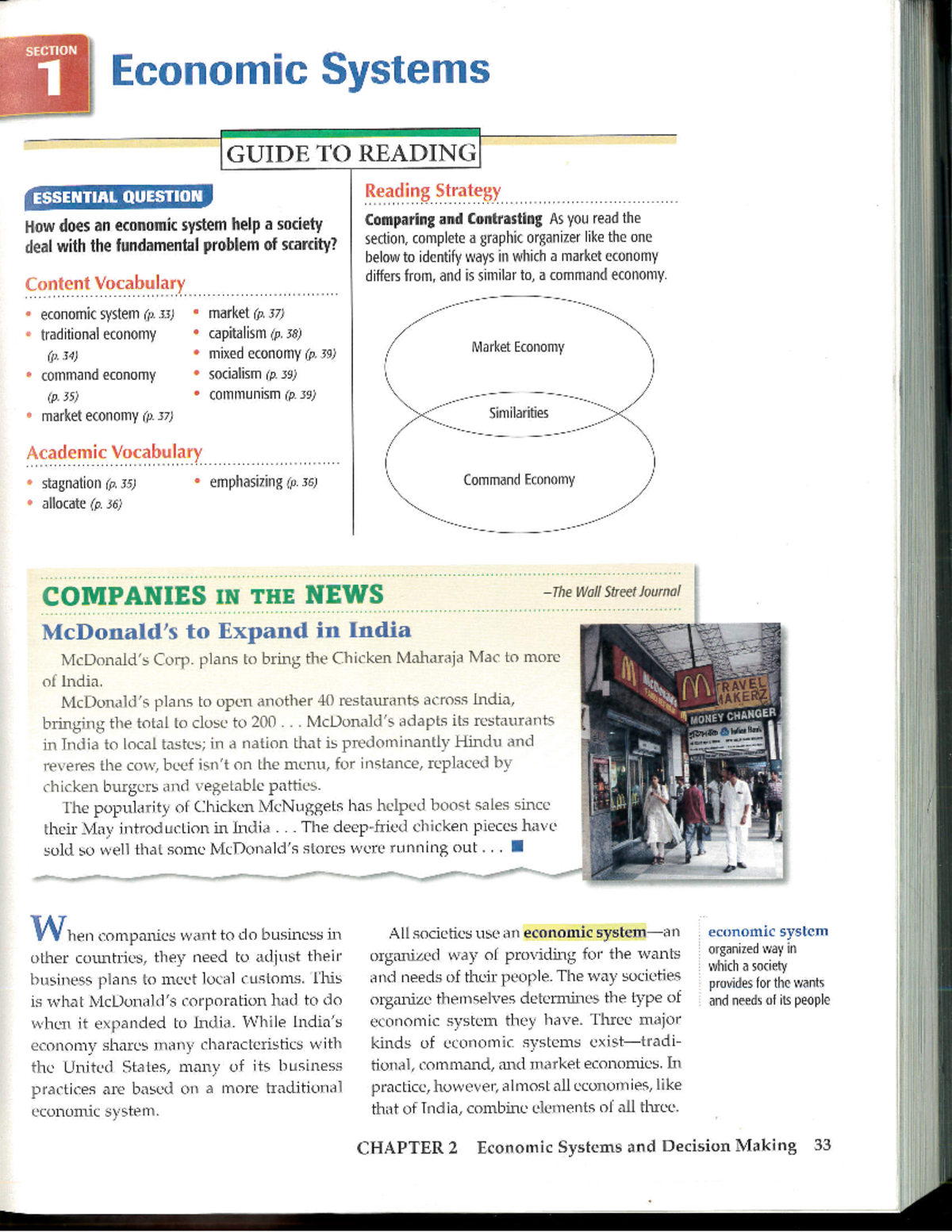 Economics 1A Chapter 2 ECONOMIC SYSTEMS BRIEF EXPLAINS OF THE WHAT,HOW ...