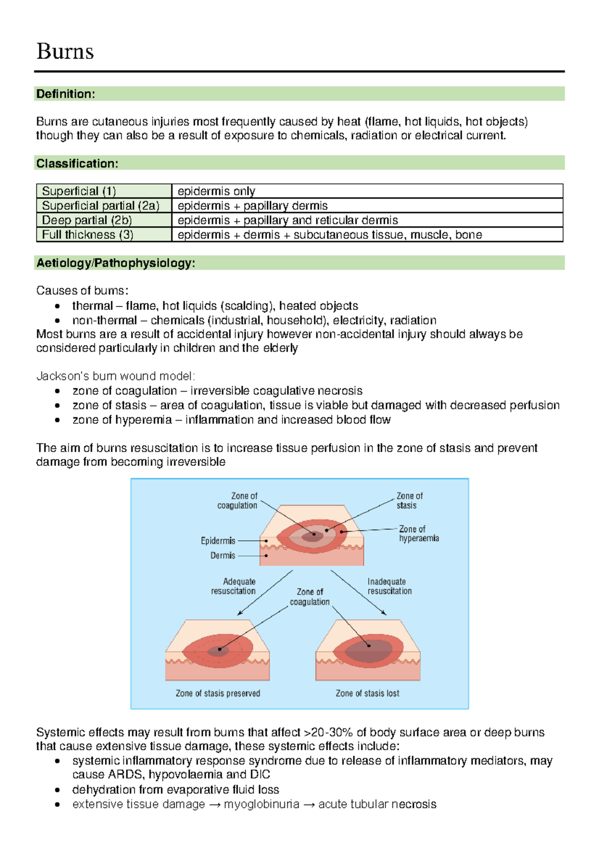 Burns - Key disease entity - Burns Definition: Burns are cutaneous ...