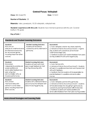 Preferred lesson plan template (Health) - Central Focus: Physical ...