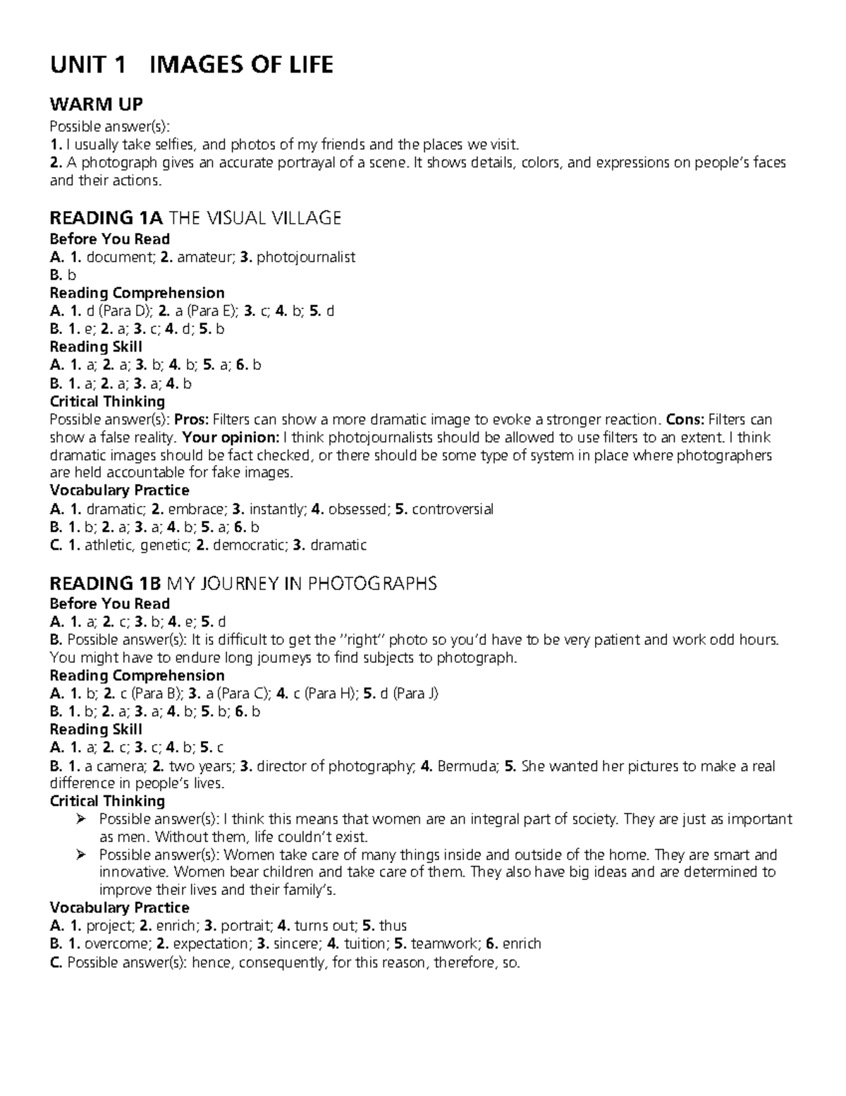 Reading Explorer 3 E 4 SB Online WB Sticker Code KEY UNIT 1 IMAGES