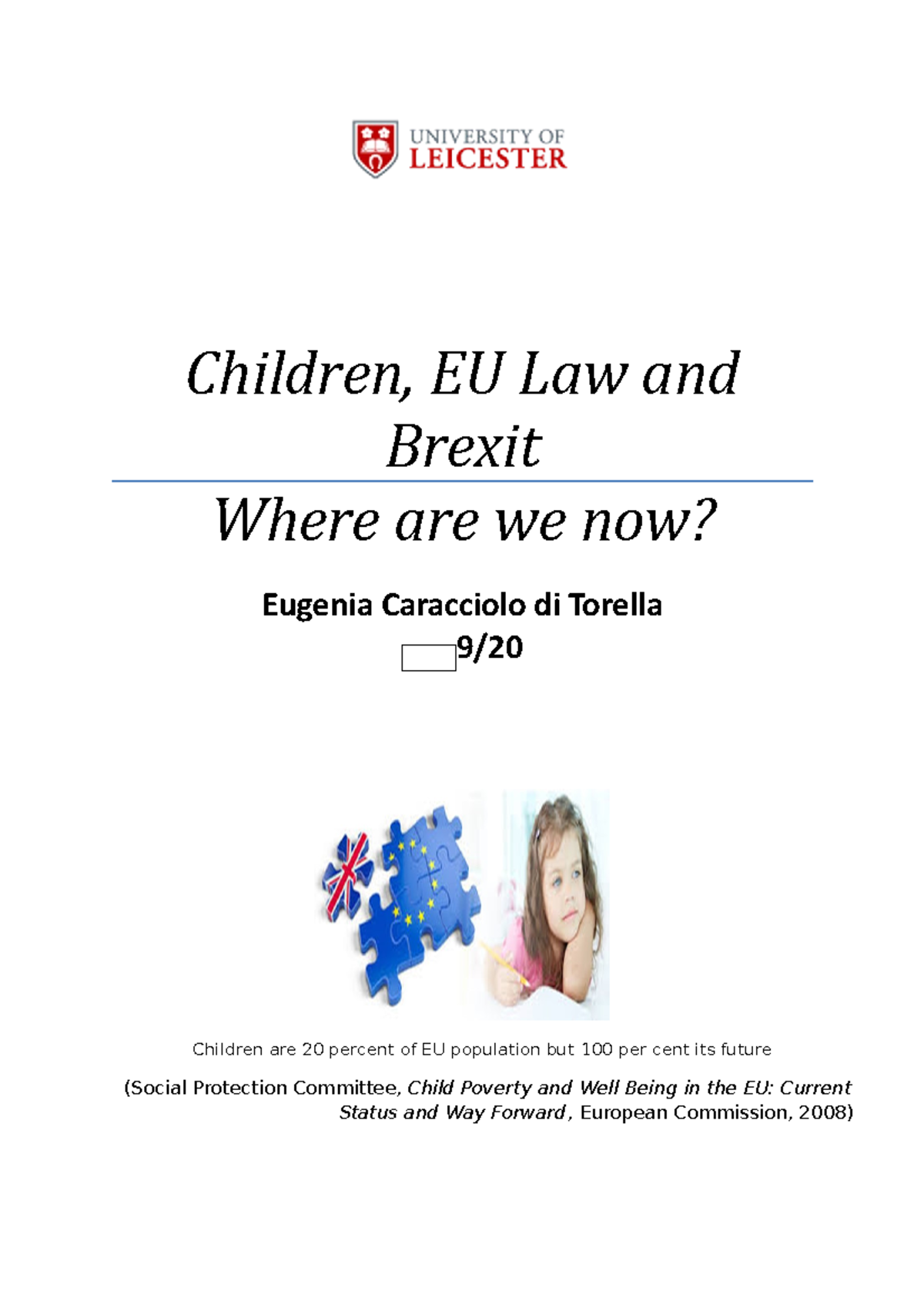 Children the EU and Brexit 2020 - Children, EU Law and Brexit Where are ...