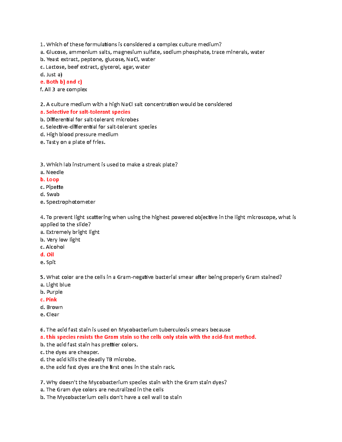 Microbiology Module 2 practice questions - Which of these formulations ...