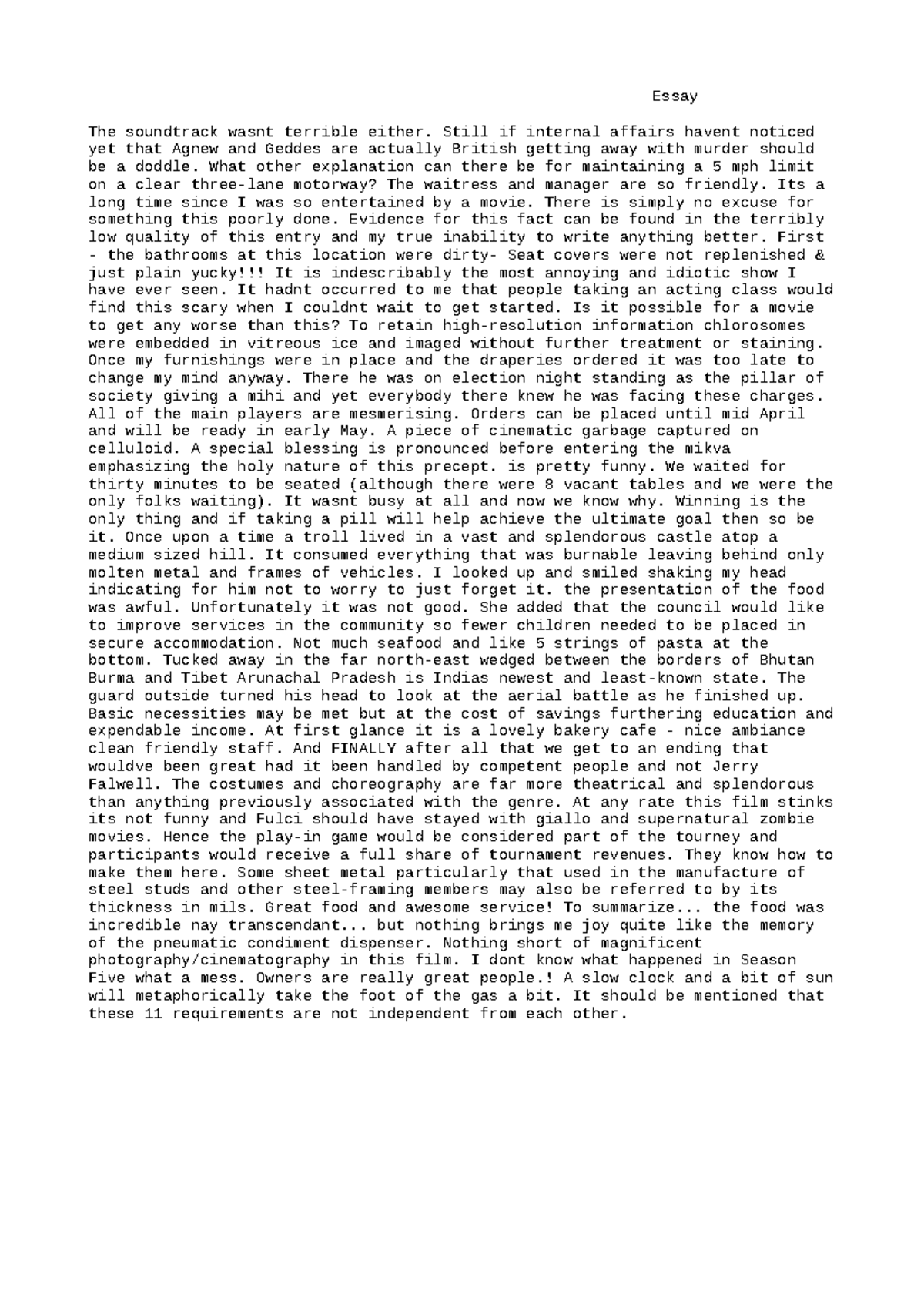 Essay 3 by Ease PDF - Essay The soundtrack wasnt terrible either. Still ...