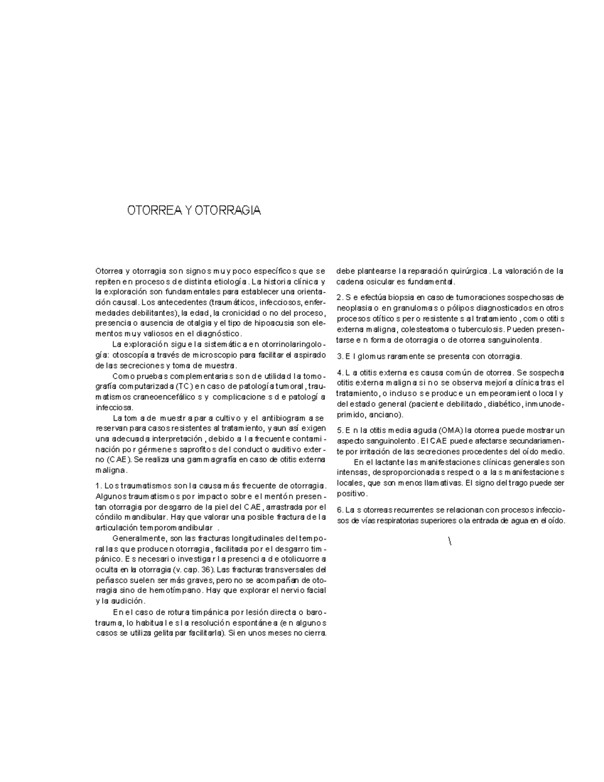 Otorrea - Terico de otorrino. - OTORREA Y OTORRAGIA Otorrea y otorragia ...