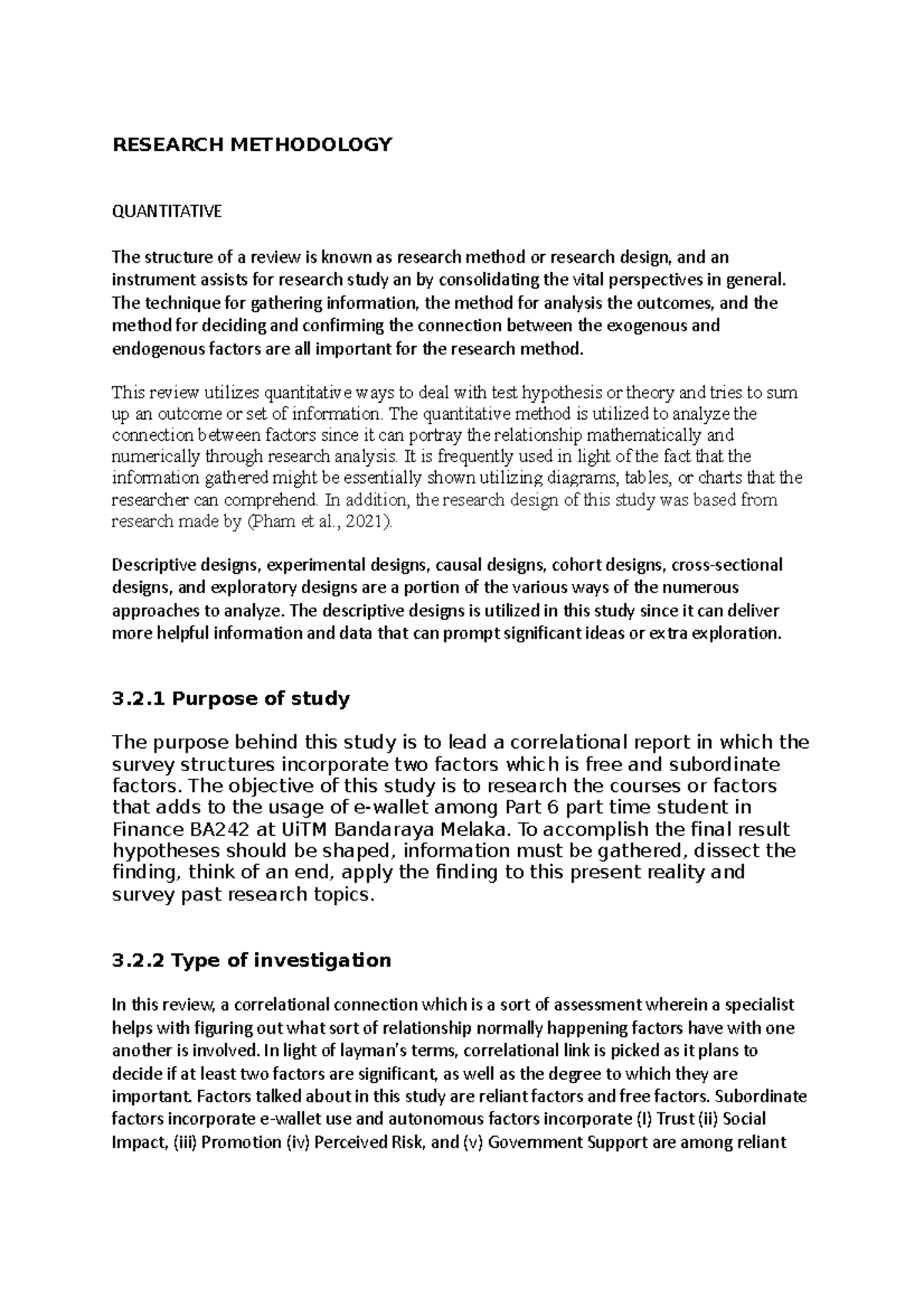 Research Method - notes - RESEARCH METHODOLOGY QUANTITATIVE The ...