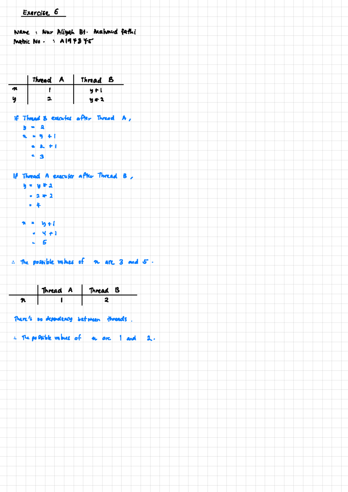 Exercise 6 - NUR Aliyah - A194845 - Exercise 6 Name : Nur Aliyah Bt ...