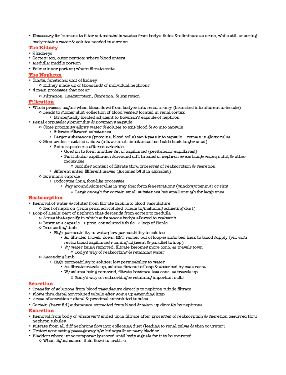 Chap11.9. Excretory System - Necessary for humans to filter out ...