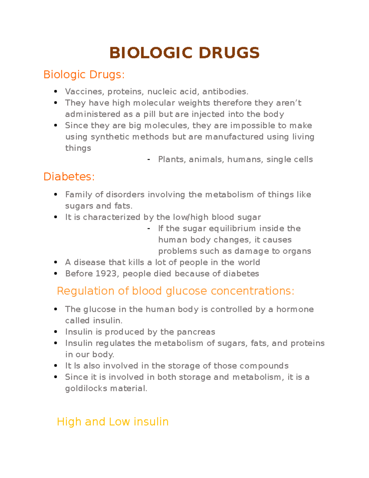 Biologic Drugs - summary - BIOLOGIC DRUGS Biologic Drugs: Vaccines ...
