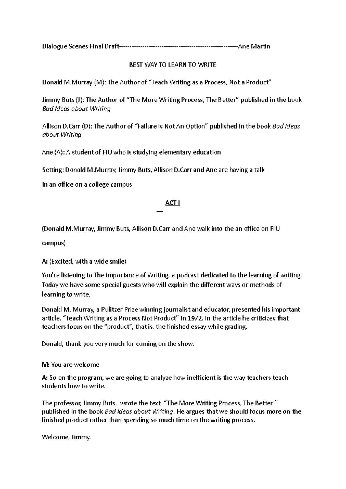 Mod - gyqhqhq bababab - Dialogue Scenes Final Draft-Ane Martin BEST WAY ...