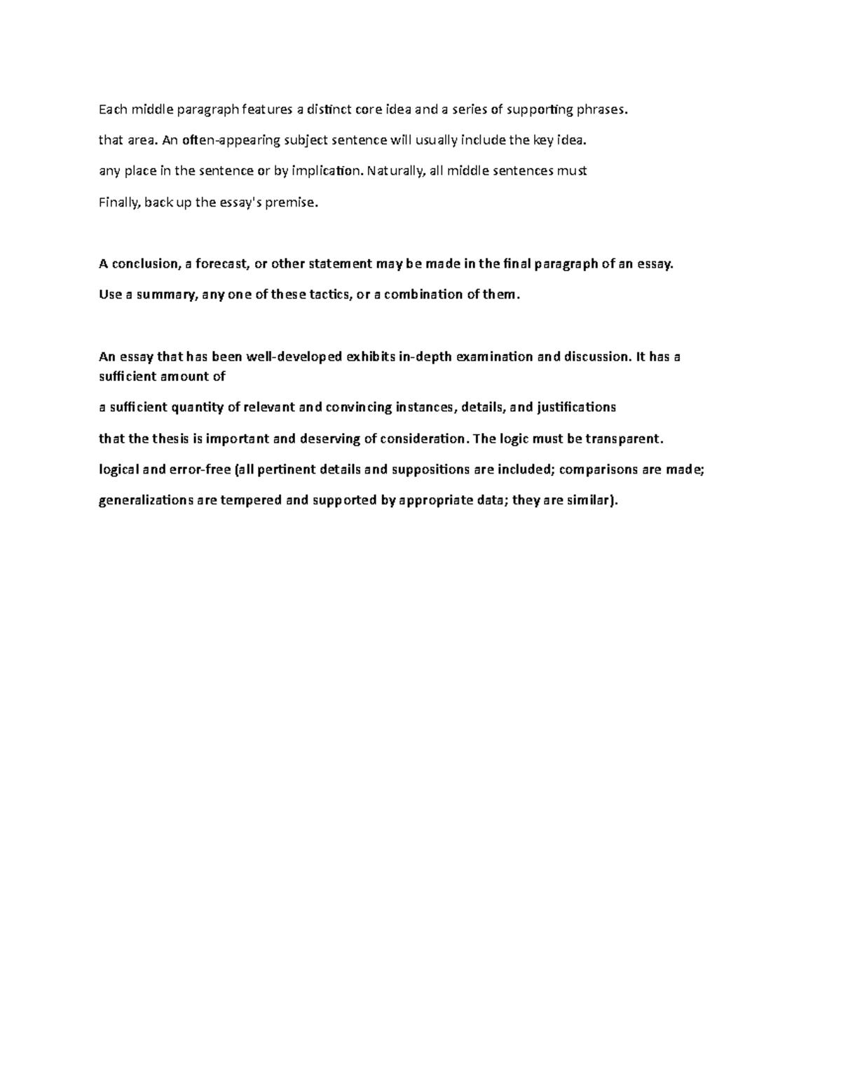 Expom 1 - allala - Each middle paragraph features a distinct core idea ...
