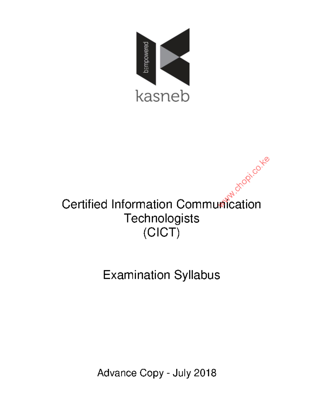 CICT Syllabus July 2018 - Certified Information Communication ...