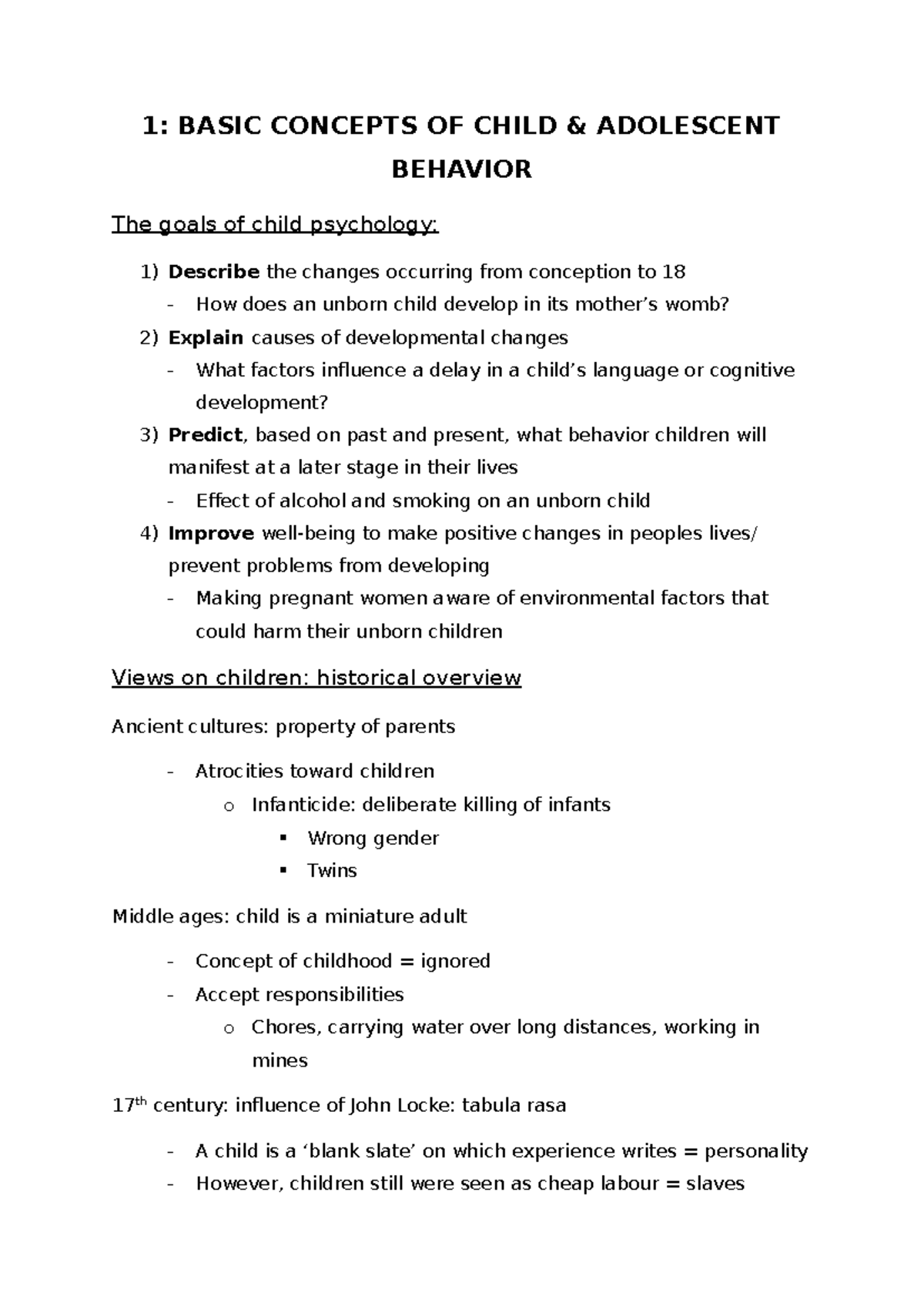 SLK 210 - slk 210 test 1 notes - 1: BASIC CONCEPTS OF CHILD ...
