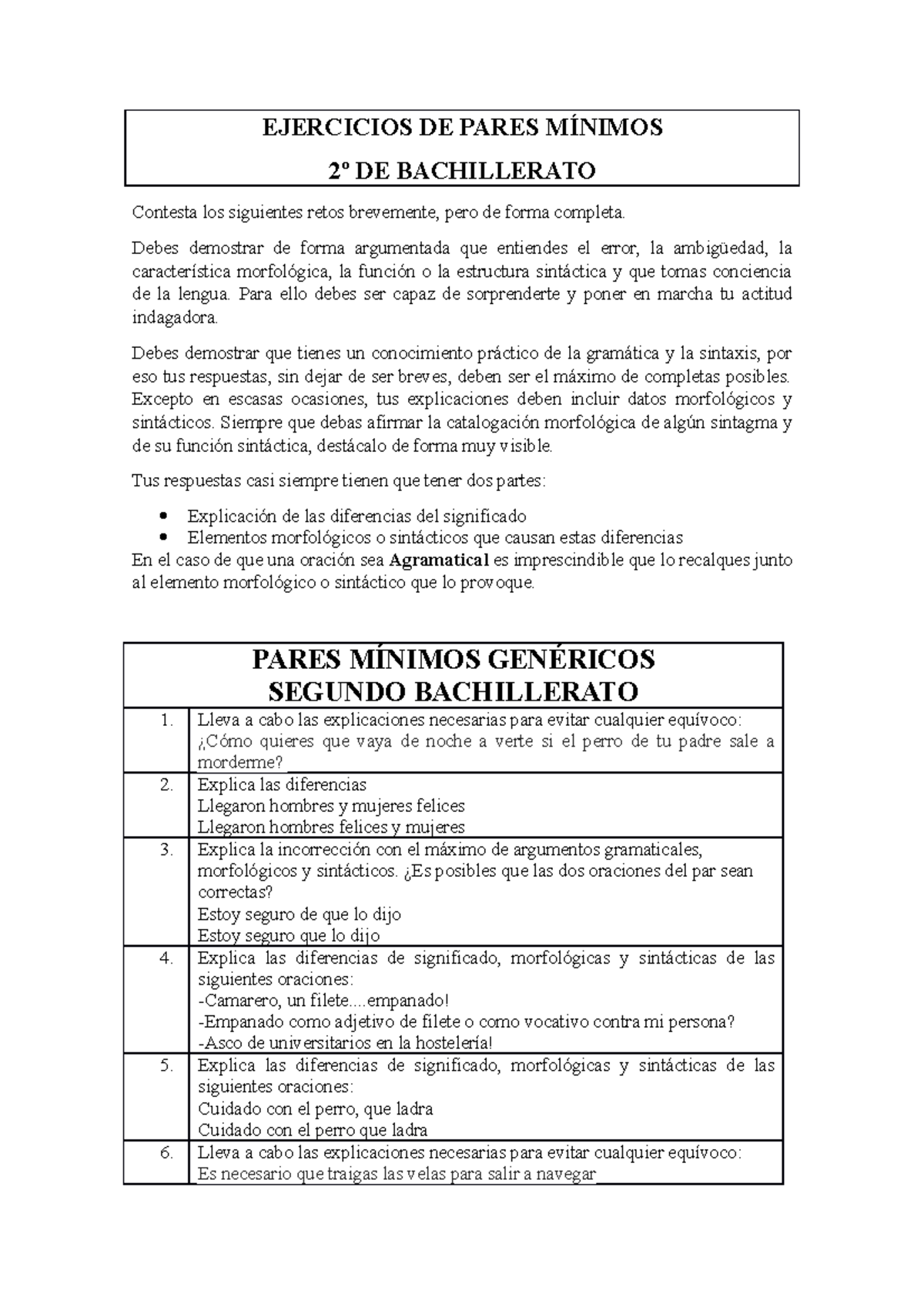 Ejercicios DE Pares Mínimos 2º DE Bachillerato - EJERCICIOS DE PARES ...