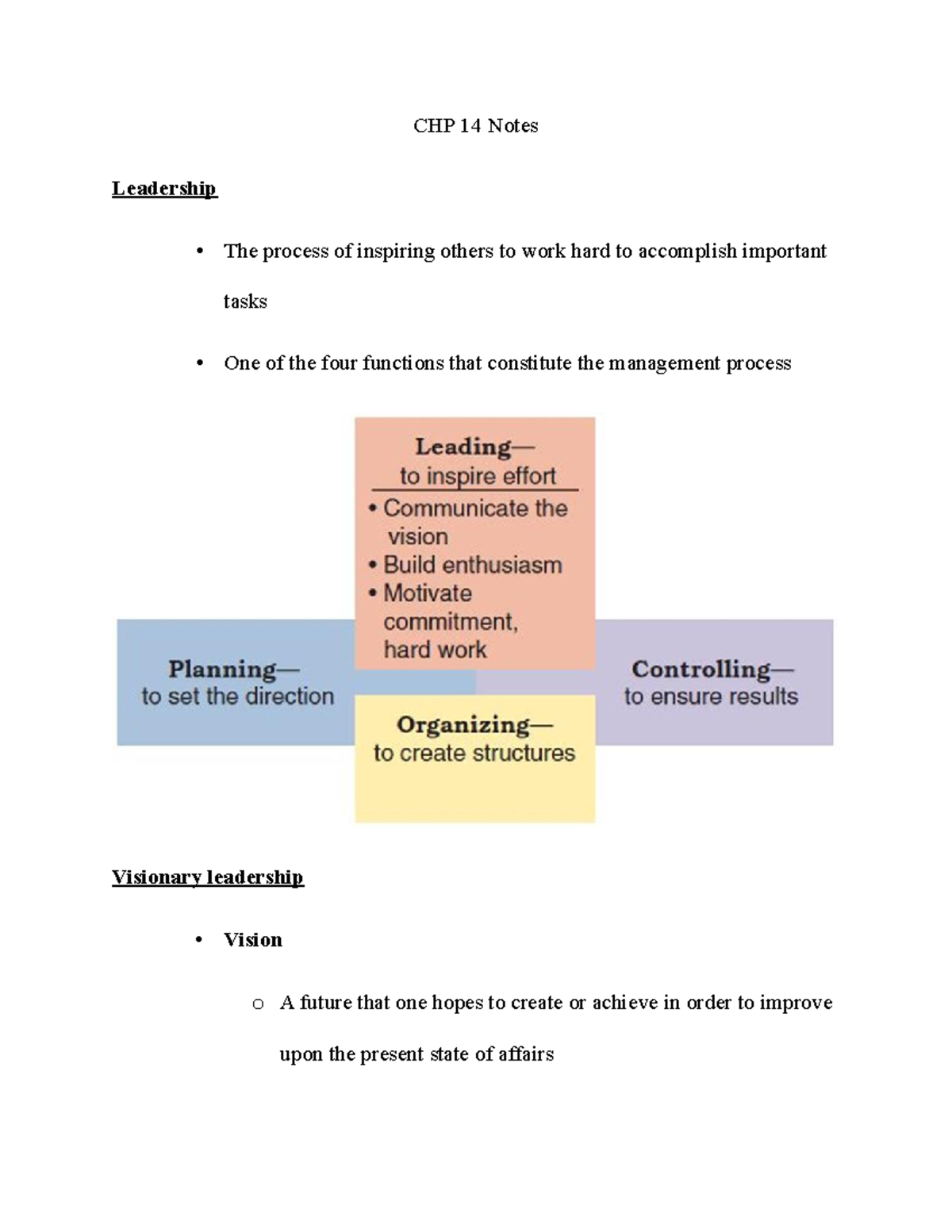 MGMT CHP 14 Notes - i dont wanto to write this out - CHP 14 Notes ...