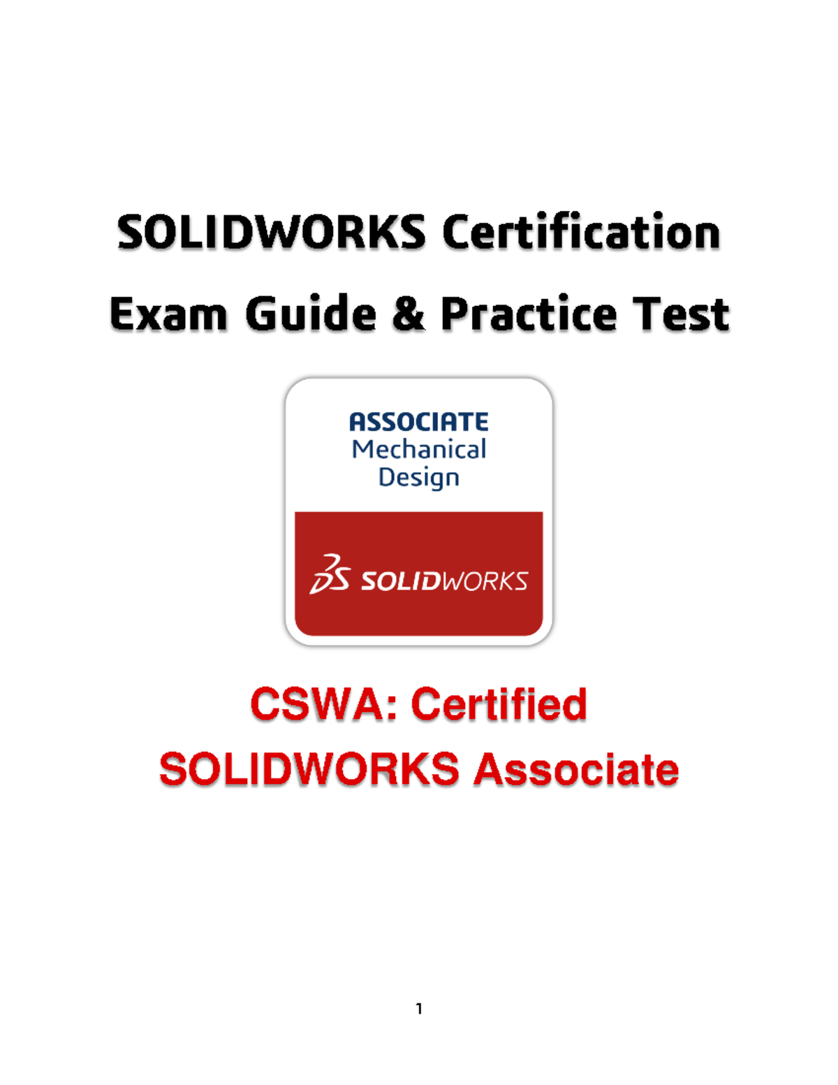 Cswasample Exam 2021/2020 practice - SOLIDWORKS Certification Exam ...