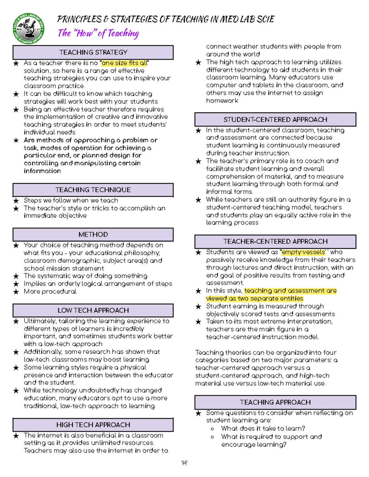 2- Teaching- Strategy - Notes - PRINCIPLES & STRATEGIES OF TEACHING IN ...