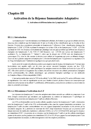 Chapitre i-1 introduction generale - Chapitre I Généralités sur les réponses immunitaires 1 ...