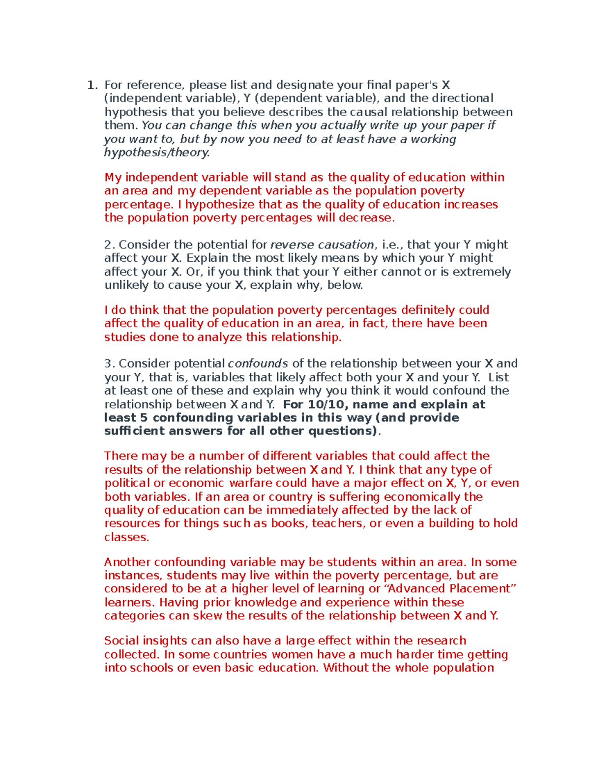 Problem Set- Toward a Research Design - For reference, please list and ...