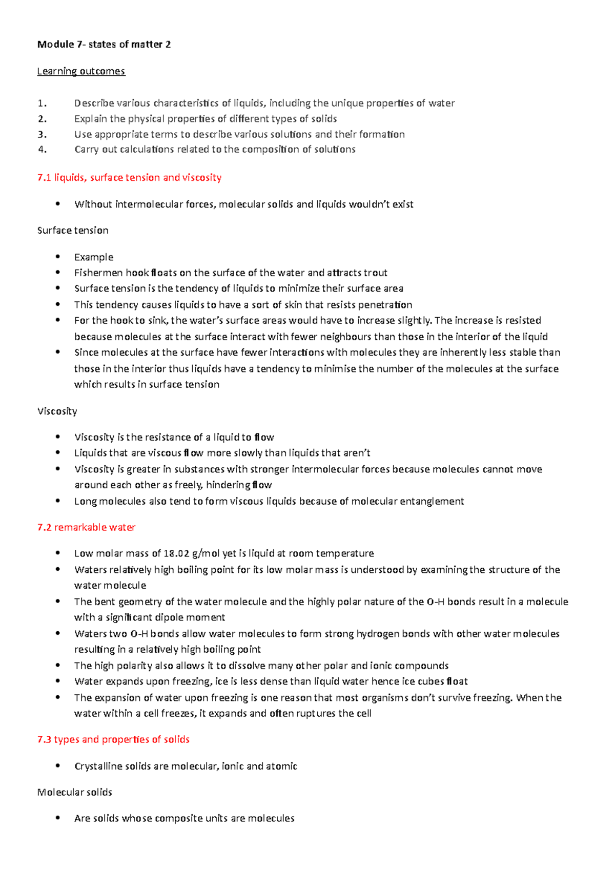 Module 7 - mod 7 - Module states of matter 2 Learning outcomes 1. 2. 3 ...