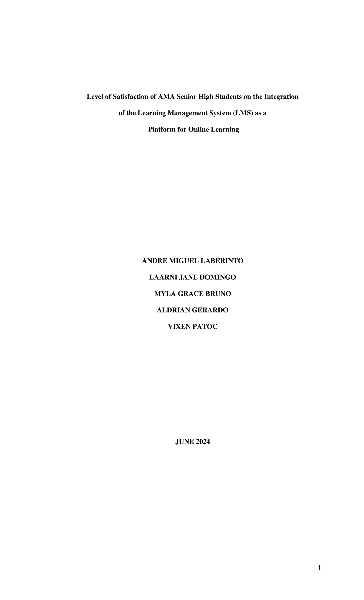 Finalrevision.Group 1.Research Paper Level of Satisfaction of AMA ...