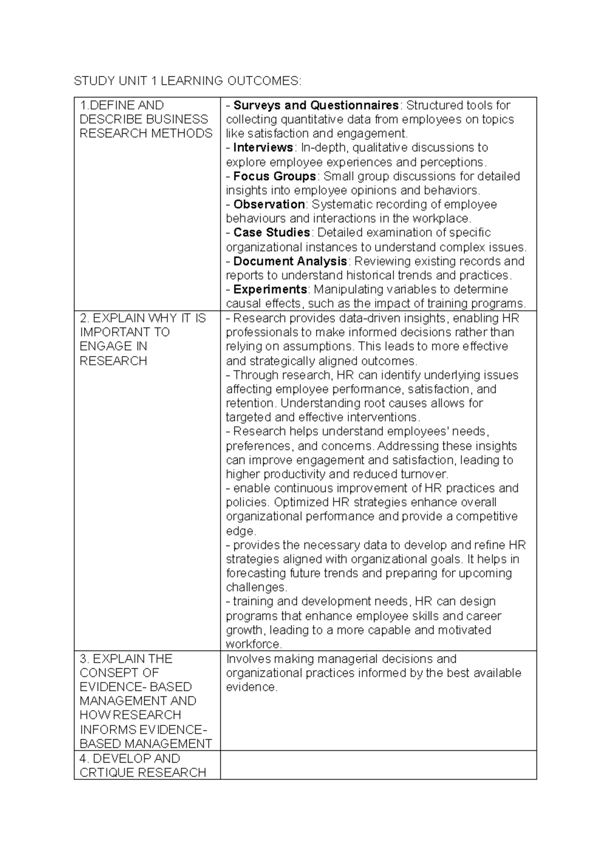 UNIT 1 Study Outcomes - STUDY UNIT 1 LEARNING OUTCOMES: 1 AND DESCRIBE ...