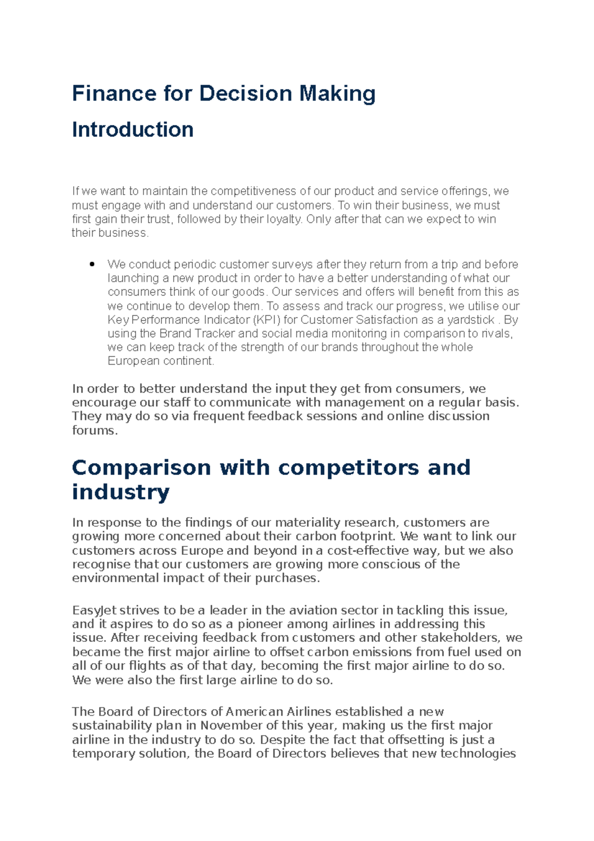 Finance for Decision Making - Finance for Decision Making Introduction ...