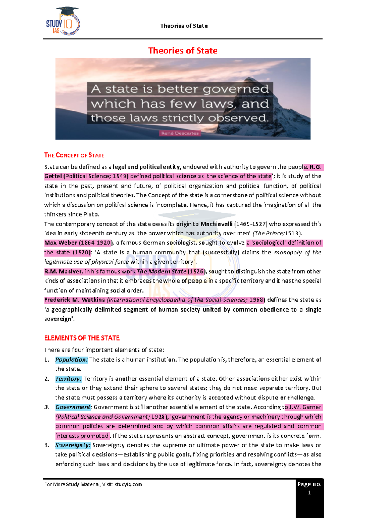 CRUX-L19 - Theories of State 1 - For More Study Material, Visit ...