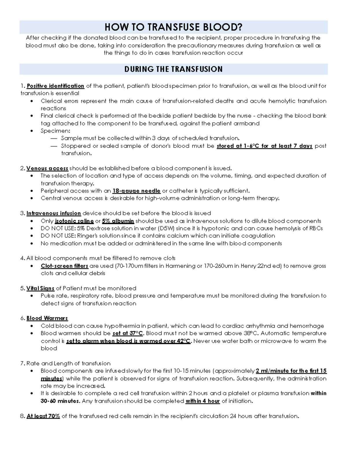 HOW TO Transfuse Blood - review - HOW TO TRANSFUSE BLOOD? After ...