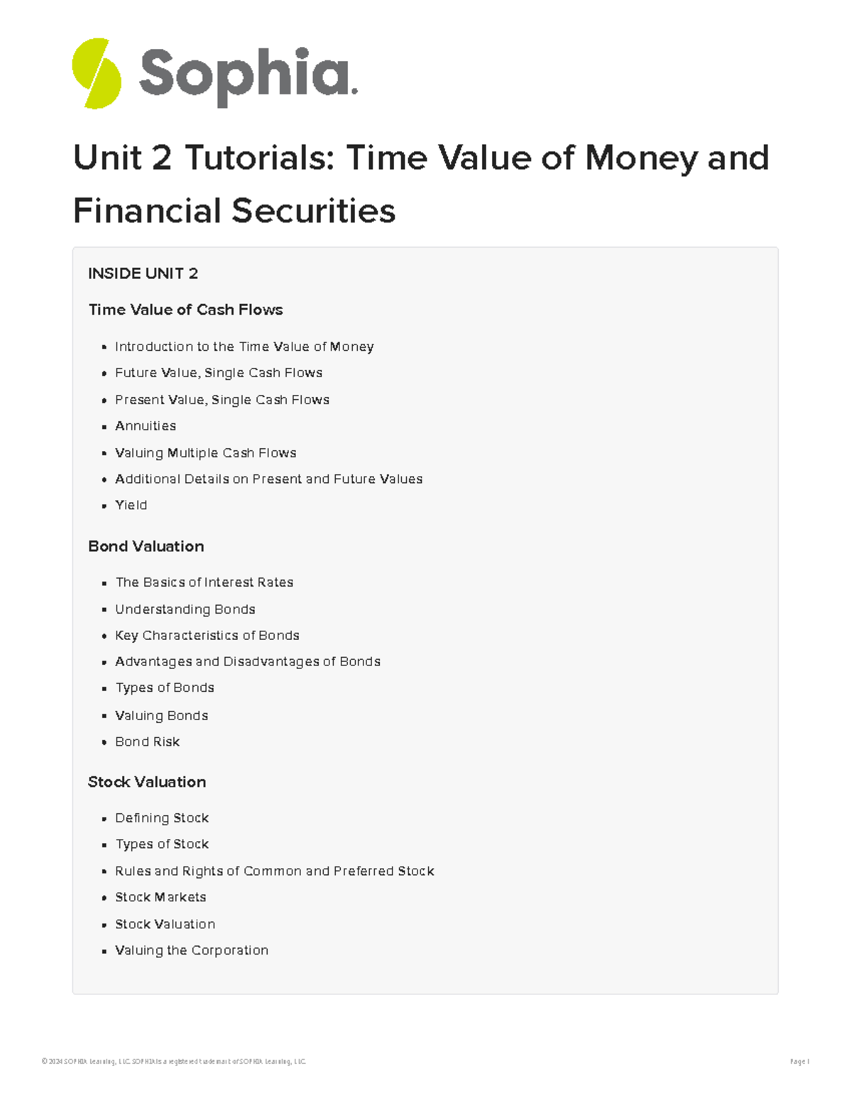 Unit 2 tutorials time value of money and financial securities - Unit 2 Tutorials: Time Value of ...