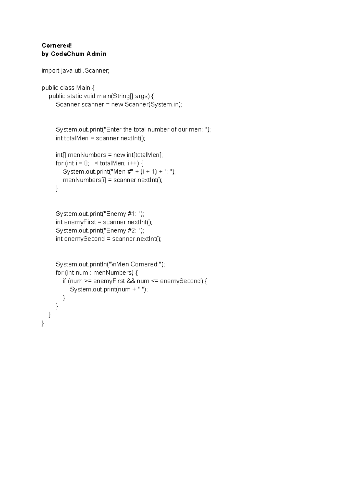 Answer Key Codechum Helping Peoplr Cornered By Codechum Admin Import Javautil Public