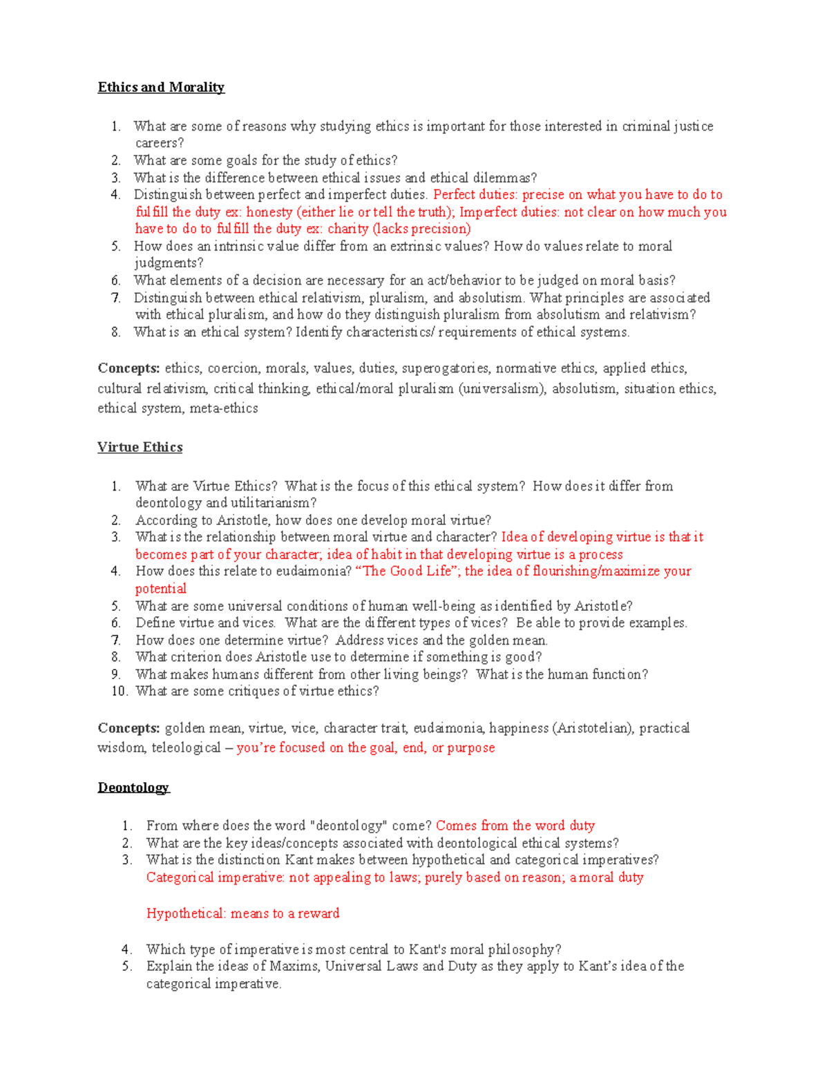 Exam 1 Study Guide - Ethics and Morality What are some of reasons why ...