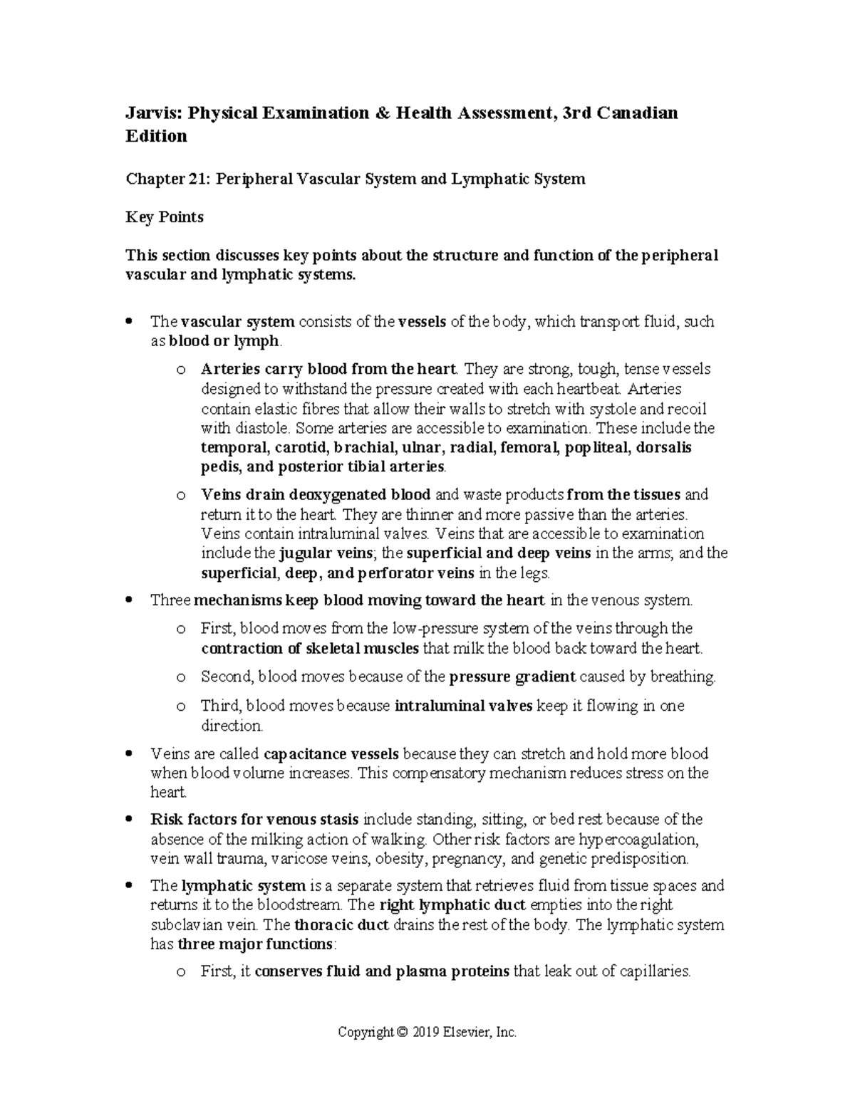 Chapter 021 - Peripheral Vascular System and Lymphatic System - Jarvis ...