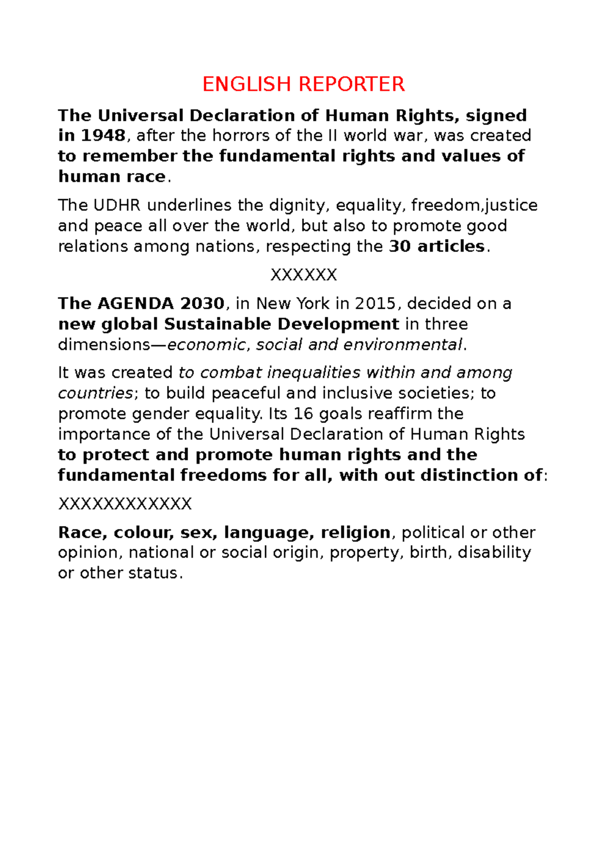 English Reporter ( inglese) - ENGLISH REPORTER The Universal ...