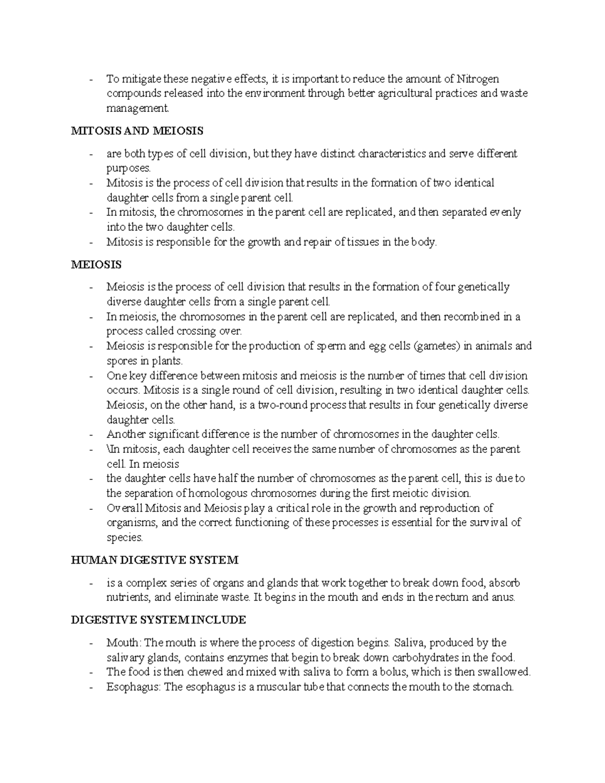 Biology 100 Notes 3 - principles of the human condition with particular ...