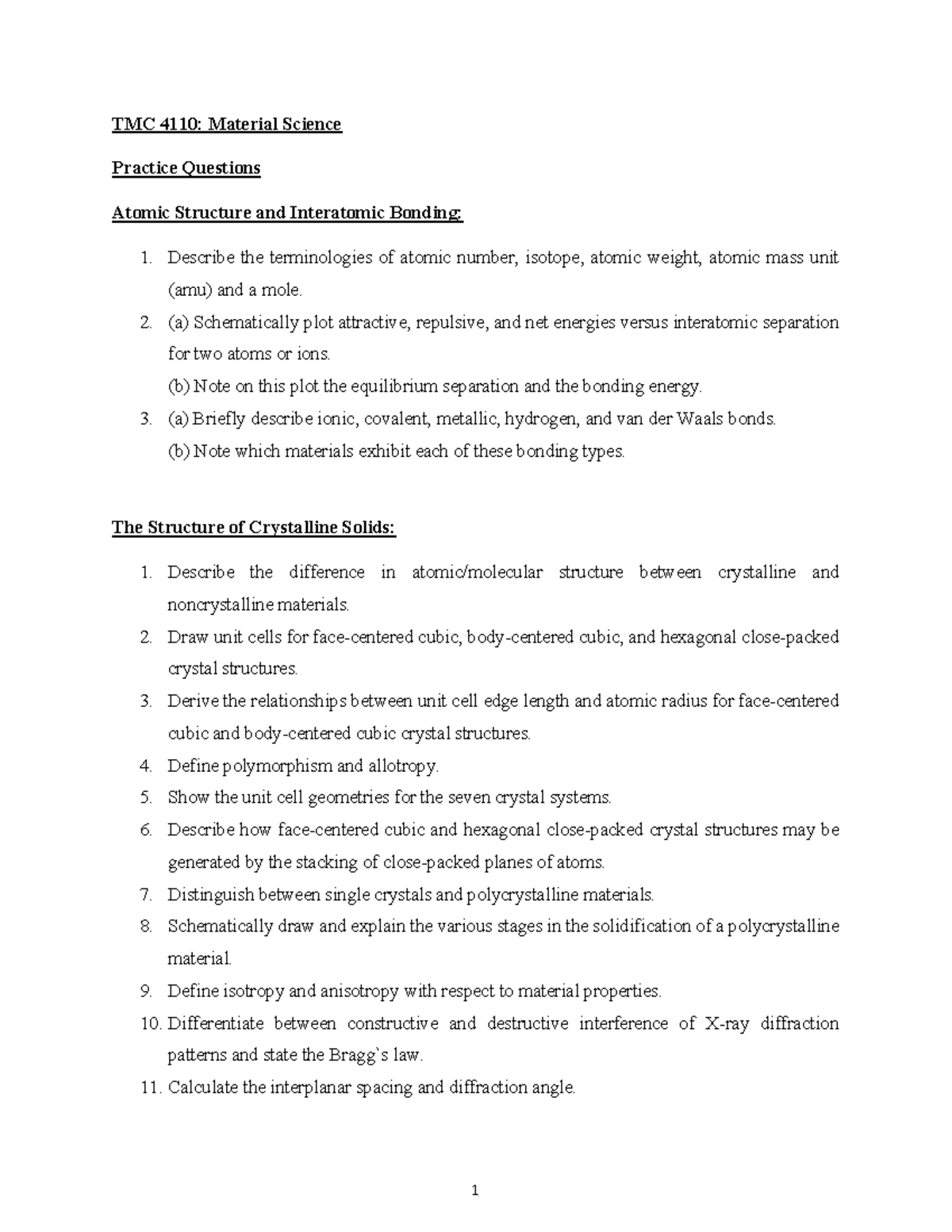 Practice Questions - very thorough and precise for revision - 1 TMC ...