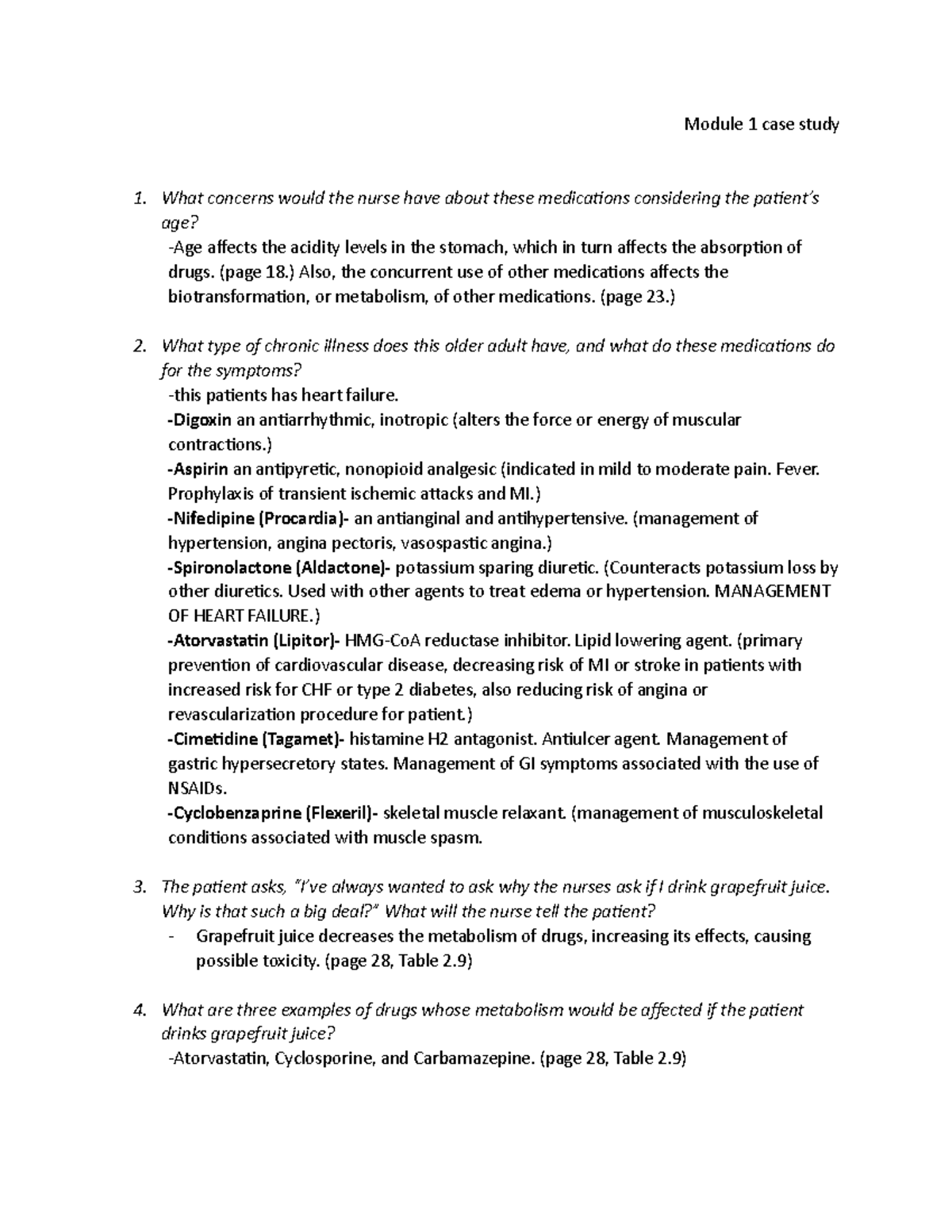Pharm Module 1 case study - Module 1 case study 1. What concerns would ...