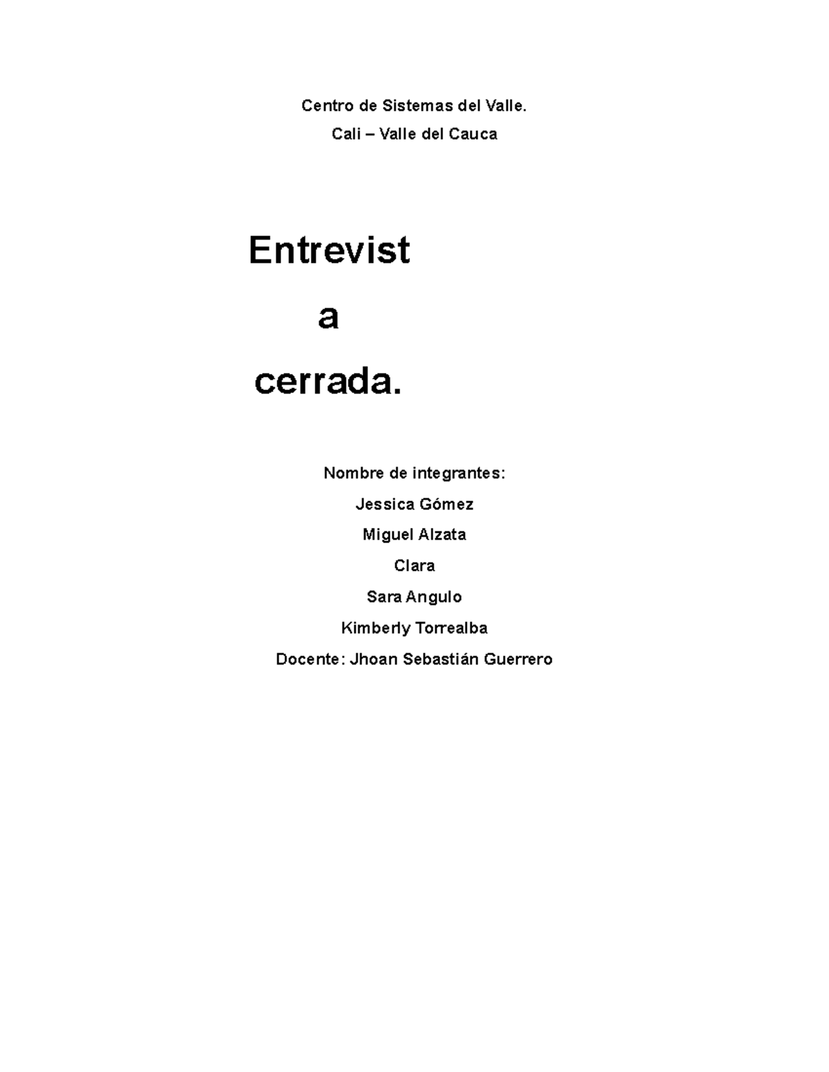 Entrevista Laboral Cerrada portada - Entrevist a cerrada. Centro de ...