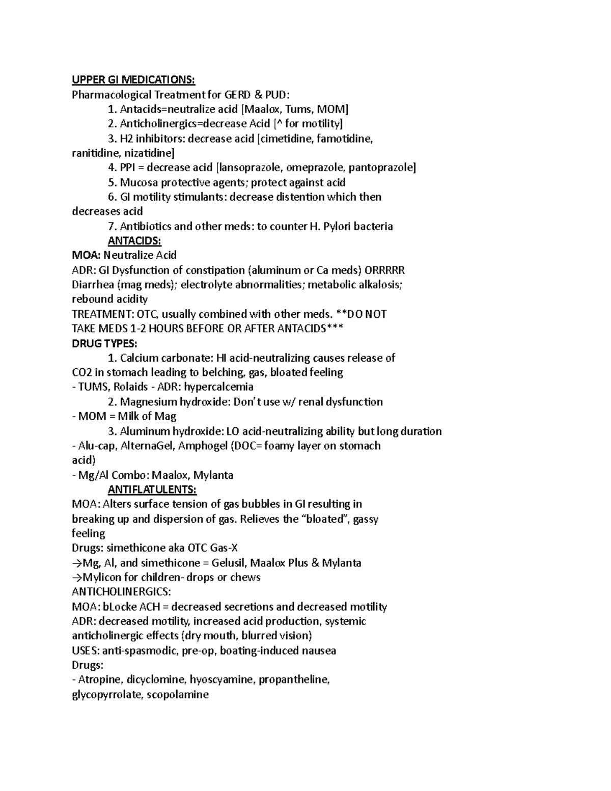 Upper GI Medications - Medication for the GI - UPPER GI MEDICATIONS ...
