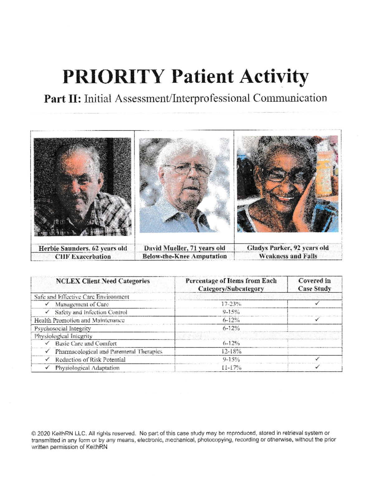 PRIORITY Patient Activity Part II: Initial Assessment/Interprofessional ...