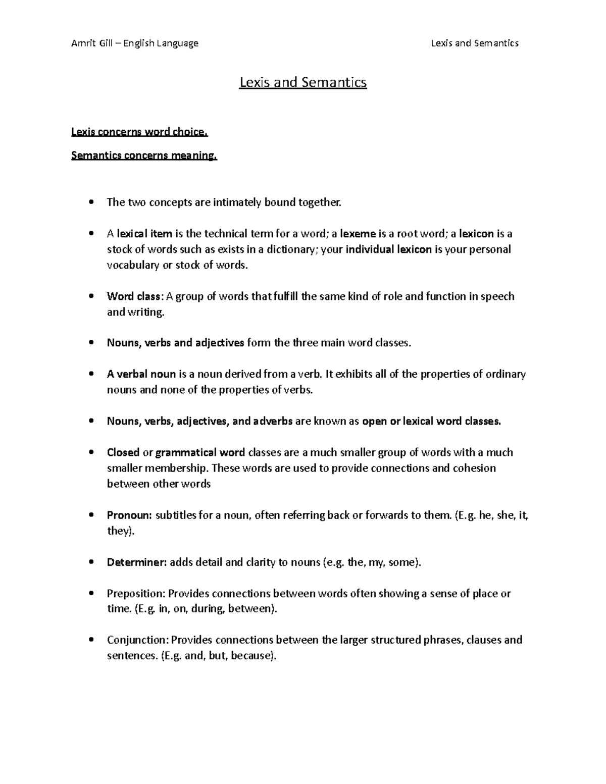 1. Lexis and Semantics - Amrit Gill – English Language Lexis and ...