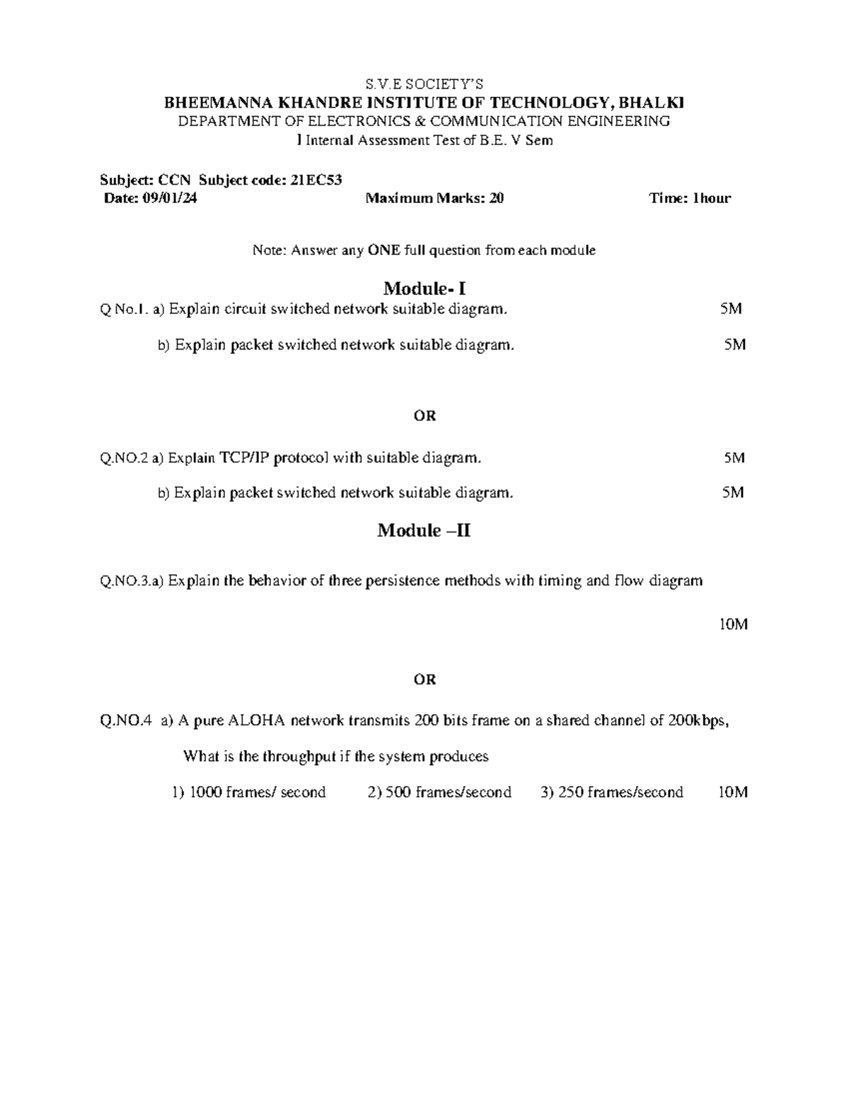 2nd IA Question Paper RTS - S.V SOCIETY’S BHEEMANNA KHANDRE INSTITUTE ...