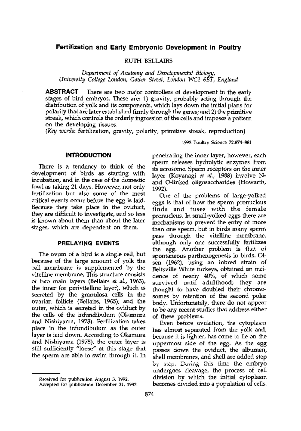 Gravedad y linea primitiva - Fertilization and Early Embryonic ...