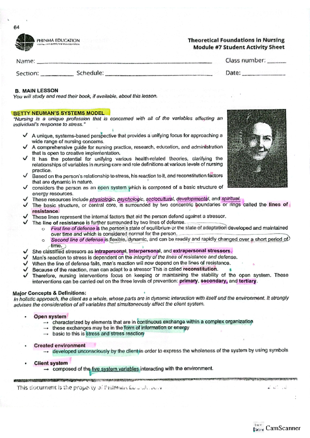 TFN-7-10 - lecture notes - 64 PHINMA EDUCATION Theoretical Foundations ...