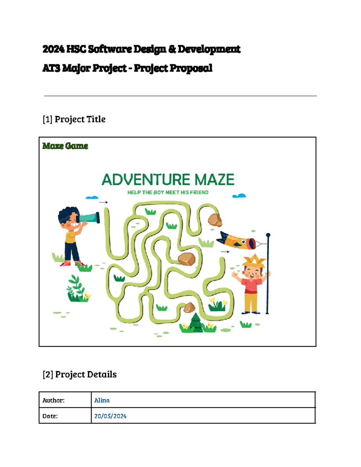 Alina Approved Proposal - 2024 HSC Software Design & Development AT3 Major Project - Project ...