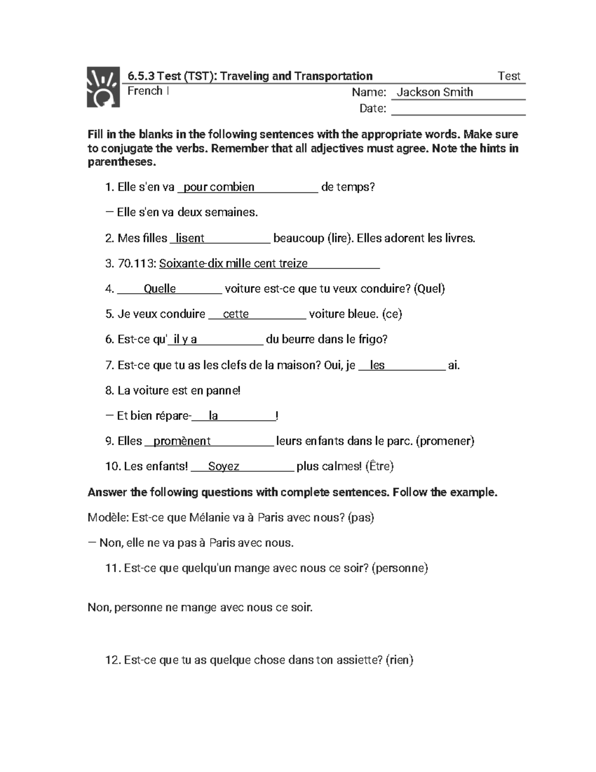6.5.3 Test (TST) - Traveling and Transportation (Test) - 6.5 Test (TST ...